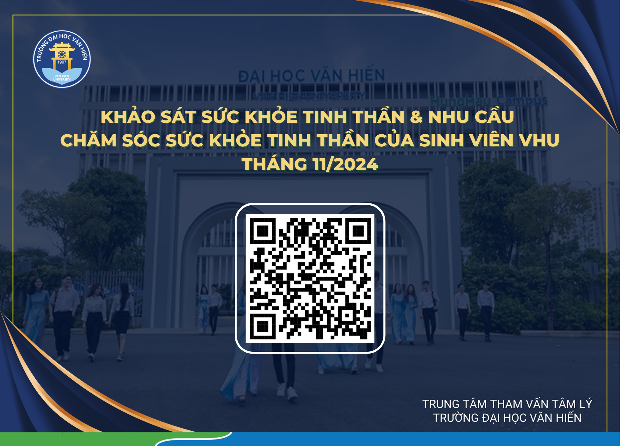 Khảo sát sức khỏe tinh thần & nhu cầu chăm sóc sức khỏe tinh thần của sinh viên VHU tháng 11/2024